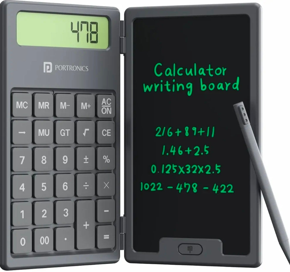 Portronics Ruffpad Calc 2-in-1 Calculator & LCD Writing Pad with 6.5 ...
